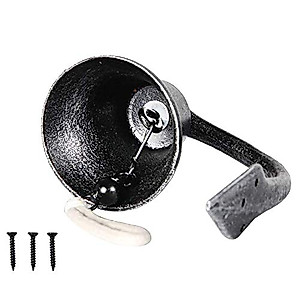 Upstreet Dinner Bell for Outside or Inside Made of Red Copper Hanging Bell, Cast Iron Outdoor Bell to Wall Mounted Surfaces for Church, Home, and School Bell (Cinereous, 6)