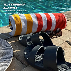 totes Women’s Slides - Everywear Hudson Soft, Waterproof Pool & Beach Sandals