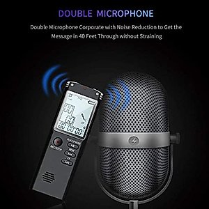 MMX Digital Voice Recorder Voice Activated Recorder with Playback - Upgraded Small Tape Recorder for Lectures, Meetings, Interviews, Mini Audio Recorder USB Charge, MP3