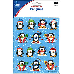 Carson Dellosa 84 Penguin Stickers for Kids, 6 Sheets of Holiday Incentives for Winter Crafts, Scrapbooking, Teacher Planner, Reward Chart, Stocking Stuffers, and School Supplies, Classroom Must Haves
