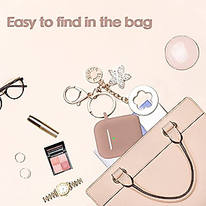 OLEBAND Airpod Case with Cute Bling Keychain,iPods Silione Protective and Anti-Slip Cover for Apple Air pod 2 Case,LED Visible,for Women and Girls,Milk Tea