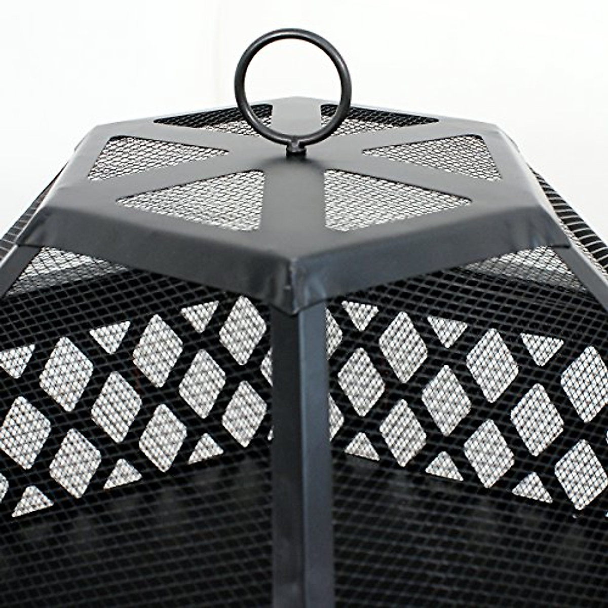 ZENY 24" Outdoor Fire Pit Wood Burning Firepits Steel Firepit Bowl Hex Shaped Home Outside Backyard Fireplace Bonfire Campfire w/Fire Pit Screen