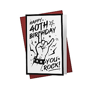 40th Birthday Card for Him Her - 40th Anniversary Card for Dad Mom - 40 Years Old Birthday Card for Brother Sister Friend - Happy 40th Birthday Card for Men Women | Karto – You Rock