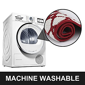 COSY HOMEER Thick 48x20 Inch/30X20 Inch Kitchen Rug Mats Made of 100% Polypropylene 2 Pieces Soft Kitchen Mat Specialized in Anti Slippery and Machine Washable (Red)