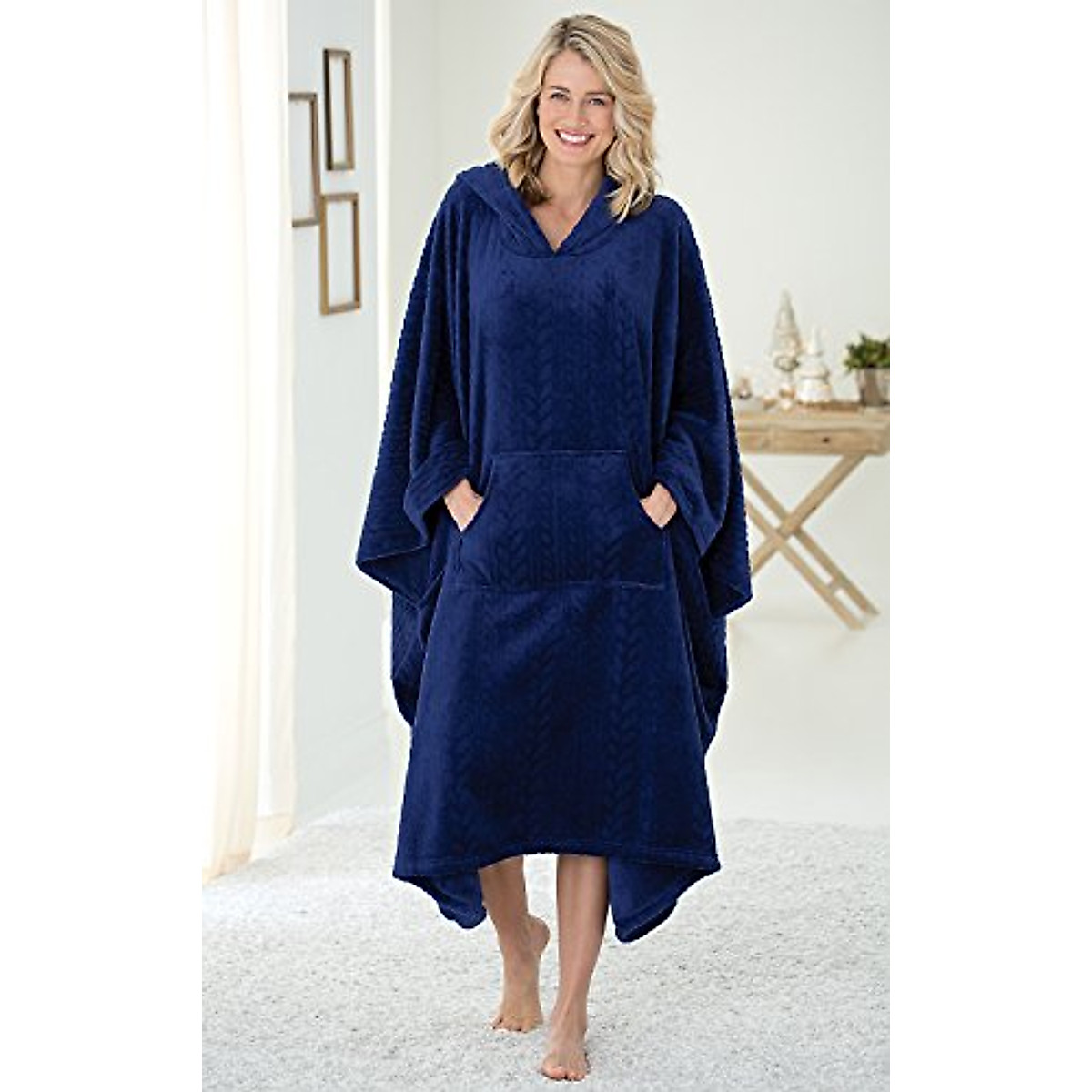 PajamaGram Women's Wearable Throw Bathrobe, Twilight, One size