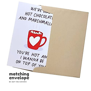 Sleazy Greetings Funny Birthday Card For Boyfriend | Anniversary Cards For Husband | Funny Valentine's Day Card | Naughty Card For Him Her | Hot Chocolate and Marshmallows Card