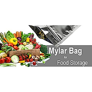 (50pcs) MRE (Meal,Ready-to-Eat) Stand-up Mylar Bag with Re-sealable zipper for Long Term Food Storage, 8.5”x8.5” / (Strong 7 mil/180 micron Thick)