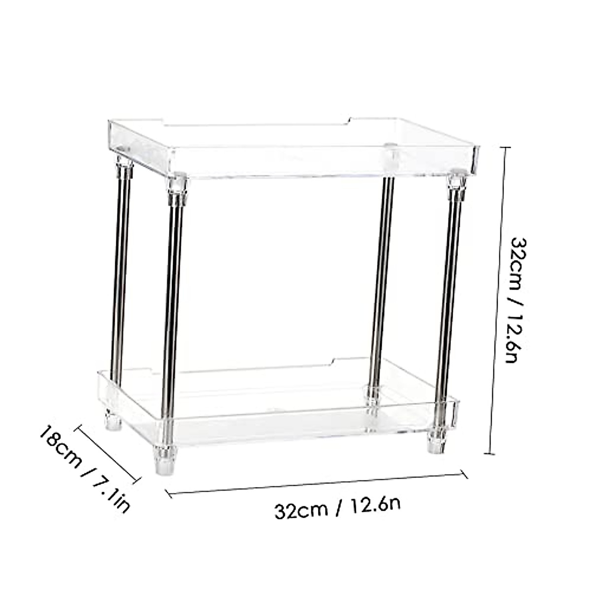 Andoer Two Tiered Organizer, 2 Tier Bathroom Organizer Countertop, Tier Organizer for Bathroom Vanity Countertop