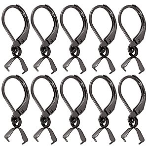 Beebeecraft 1 Box 50Pcs Pendant Clasp Earring Hooks Stainless Steel Leverback Earring Findings Black Earring Supplies for Jewelry Making