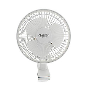 Comfort Zone CZ6C 6-inch Quiet Portable Indoor 2-Speed Desk Fan with Clip and Fully Adjustable Tilt, White (2pk)