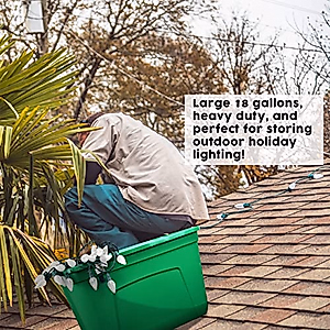 SIMPLYKLEEN 4-Pack Christmas Storage Totes with Lids (Red/Green), 18-Gallon (72-Quart) Organization Bins, 25.50" x 17.00" x 15.25", Holiday Organizer, Plastic Storage Container Made in the USA