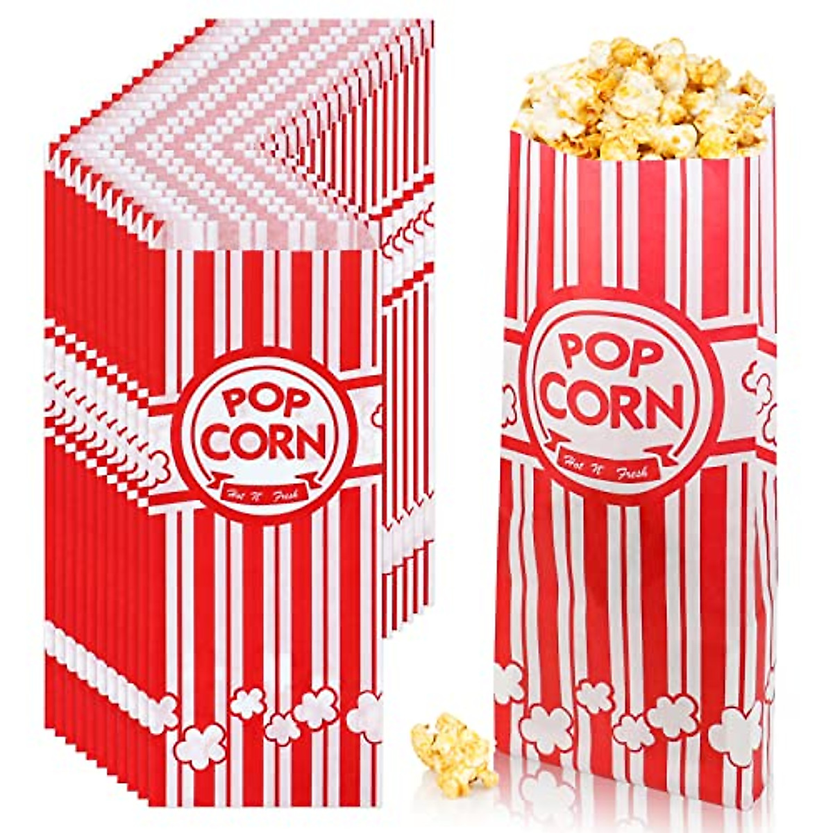 200 Pieces Popcorn Bags 2 Oz Disposable Paper Popcorn Bags Popcorn Machine Accessories for Movie Night, Carnival, Party, Theater, and Snack Bars
