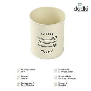 Dudki Countertop Kitchen Cutlery Stainless Steel Holder Spoon and Fork Organizer for Dining Table Serve, Organization & Storage, Cutlery & Flatware Caddy (UTN CUTL IVORY)