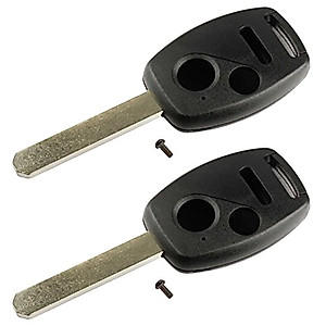 Key Fob Keyless Entry Remote Shell Case & Pad fits Honda 2007-2008 Fit / 2005-2010 Odyssey / 2005-2008 Pilot / 2006-2014 Ridgeline, Set of 2