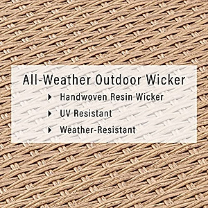 Crosley Furniture CO7185-LB Landon Outdoor Wicker Chairs (Set of 2) Light Brown