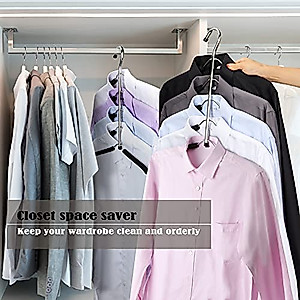Hangers Space Saving Clothes Hanger 2 Packs Swing Arm Non Slip Padded Coat Hanger 5 Layers Heavy Duty Stainless Steel Sweater Shirt Hanger Closet Storage Organizer