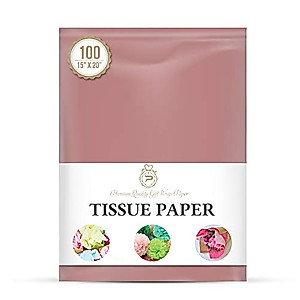 Pink Rose Gold Gift Wrapping Tissue Paper for Gift Packaging, Floral, Birthday, Christmas, Halloween, DIY Crafts and More 15" X 20" 100 Sheets