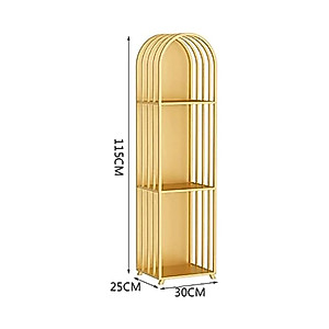 Rieort Fashion Bookshelf Stylish Bookshelf Dimensional Frame Design Bookcase Iron Arched Rack Bookcase Large Capacity Design Bookshelves not Shaking