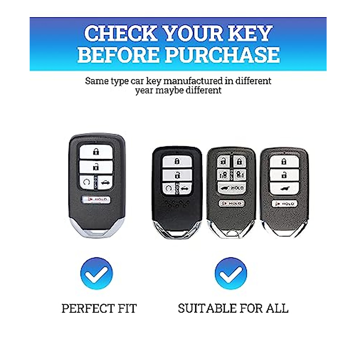 Zlirfy Smart Remote Key Fob Cover,Key Covers for Car Keys with Leather Keychain,Car Cover,Soft TPU Case Protection,Car Keychain Holder Most Model of Cars (for Honda a) 662QCYST002