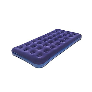 JEAOUIA Twin Size Air Mattress for Inflatable - Portable Blue Blow Up Mattresses with Flocked top - Single Foldable Air Bed for Tent Camping Home Travel Backpacking