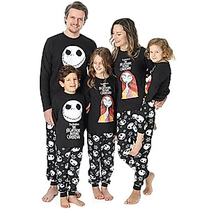 Disney The Nightmare Before Christmas Womens Pajamas | Jack Skellington Sally Halloween Matching Long Sleeve Long Leg PJ Set