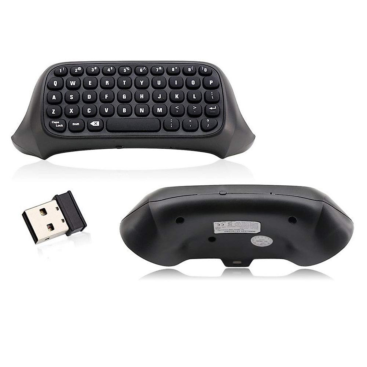 Xbox One Chatpad Gaming Wireless Mini Keyboard ChatPad 2.4GHz Receiver and 3.5mm Jack for Xbox One Elite & Slim Game Controller Gamepad (Black)