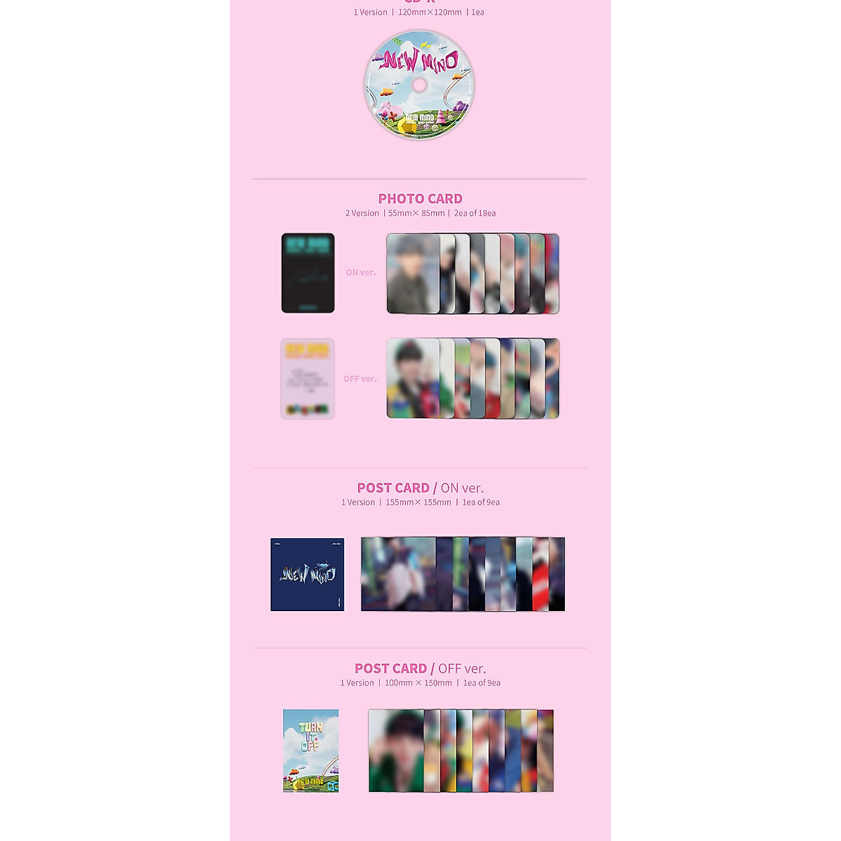 NINE.i NEW MIND 3rd Mini Album CD+POB+Photobook+Photocard+Postcard+Sticker+Tracking Sealed