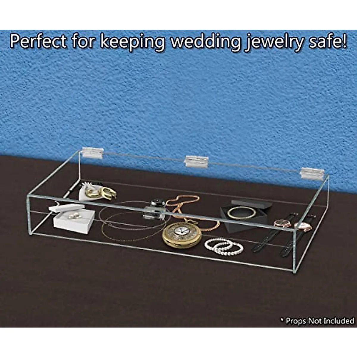 Acrylic Locking Display Case with Keys 19" x 13" x 3" Clear Rectangular Countertop Tray with Lid for Artifacts Antiques Collectibles Jewelry Currency and Coins by Marketing Holders