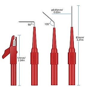 CAMWAY 25pcs Back Probe Test Lead- 15pcs Back Probe Pins & 5pcs Banana Plug to Alligator Clip 5 PCS Alligator Clips for Multimeter Diagnosis Circuit Testing