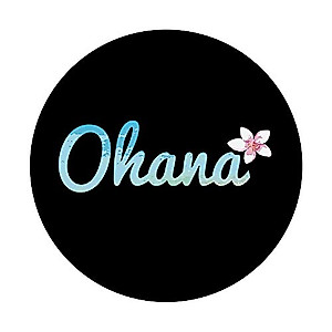 Ohana Blue Watercolor With Pink Plumeria PopSockets PopGrip: Swappable Grip for Phones & Tablets