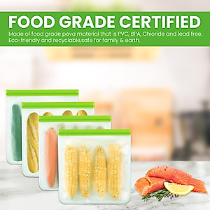 Angry Frog Reusable Silicone Ziplock Bags | Leakproof, Ziptie, Airtight, Freezer Bags | Keep Fruit, Snacks, Sandwich Fresh & Safe | BPA Free, Reusable Silicone Bags for Food Storage, 6 PCS