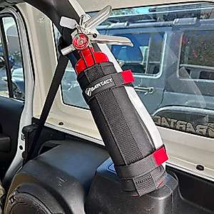 Bartact Roll Bar Fire Extinguisher Holder Mount 2.5 lb, Adjustable, Universal, One Size fits All, Black, Made in The USA