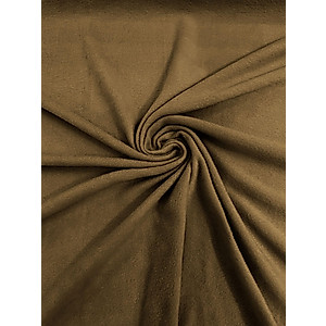 New Creations Fabric & Foam Inc, 58/60" Wide Solid Polar Fleece Anti-Pill Fabric (1 Yard, Camel)