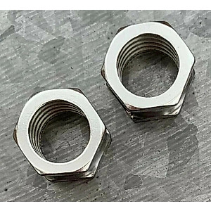 Lobal Domination PAIR of Steel Hexagon Screw Bolt Tunnels Double Flare Plugs Earlets Gauges (00g (10mm))