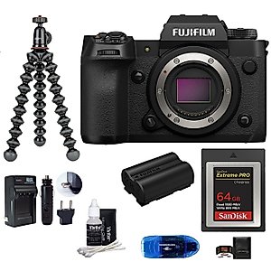 Fujifilm X-H2 Mirrorless Camera Bundle, Includes: SanDisk 64GB Extreme PRO CF Express Memory Card Type B, Spare NP-W235 Battery and More (8 Items)