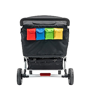 Familidoo H4E Quad Stroller with Double Canopy Rain Cover, 4 Seat Baby Stroller with All Reclining Seats - 4 Seater Stroller with 5-Point Harness - Backseat footrest Extension for 0 to 36 Months