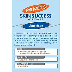 Palmer's Skin Success Eventone Medicated Anti-Acne Complexion Soap Bar, 3.5 Ounces (Pack of 12)