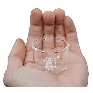 EISCO Crystallizing Dish, 20ml - Flat Bottom, No Spout - Borosilicate 3.3 Glass - Laboratory, Kitchen, Crafts