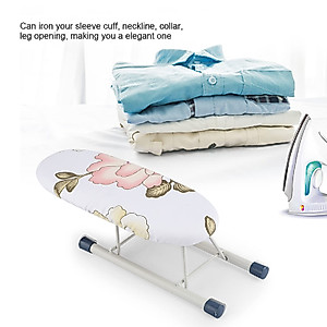 Ironing Board, Cotton Cloth Foldable Iron Board Ironing Boards Cuffs Collars Handling Table Space Saving Ironing Board for Small Spaces, Laundry Rooms Or Dorms (Peony)