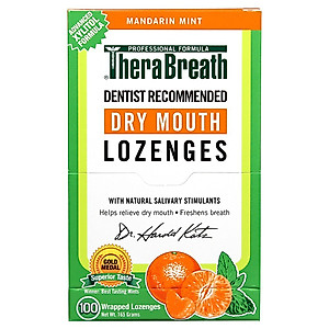 TheraBreath Dentist Recommended Dry Mouth Lozenges, Sugar Free, Mandarin Mint Flavor (400-Count)