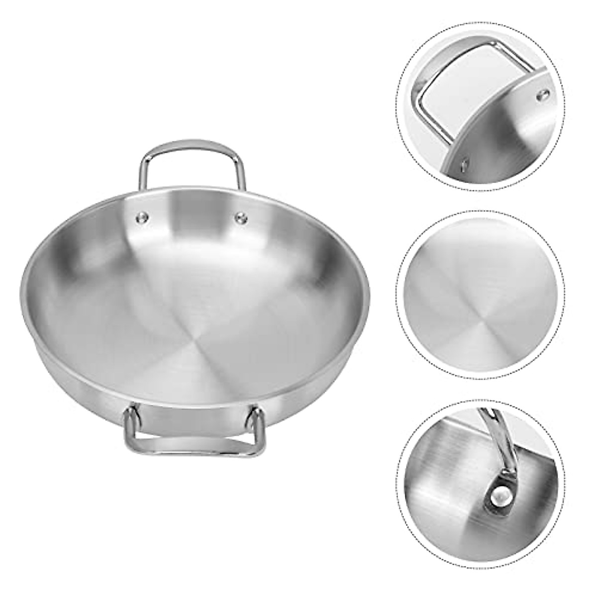 Zerodeko Korean Ramen Noodle Pot Korea Cooking Instant Noodles Pots with Handle Stainless Steel Everyday Pan Stock Pot Chef Pan Kitchen Cookware for Soup Rice Pasta Silver 26CM