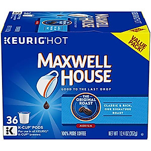 Maxwell House Original Medium Roast Keurig K Cup Coffee Pods (Pack of 4, Each 36 Count)