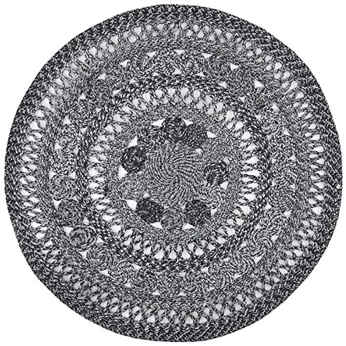 SAFAVIEH Cape Cod Collection 3' Round Charcoal CAP222H Handmade Braided Area Rug
