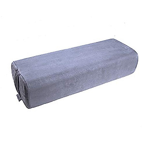 NGT new guide steps Yoga Bolster Pillow for Meditation and Support - Rectangular Yoga Cushion Foam Wedges Washable Suede Pillowcase for Men and Women with Carry Handles.(Grey Soft Fabric)