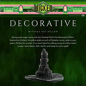 Franco Collectibles Wicked Elphaba's Witch Hat Bedding Super Soft Plush Decorative Throw Pillow, 14 in X 9 in, (Officially Licensed Product)