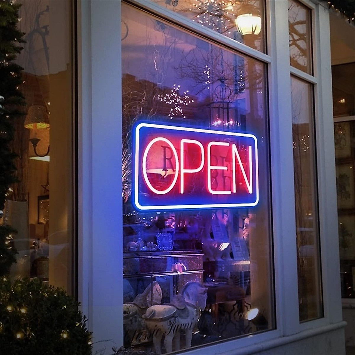 QCHIAN Open Neon Sign for Business, Adjustable Brightness LED Open Sign Powered by USB, High Visibility Open Neon Light up Sign for Stores, Salons, Cafes, Clubs, Hotels, Food Trucks Decor