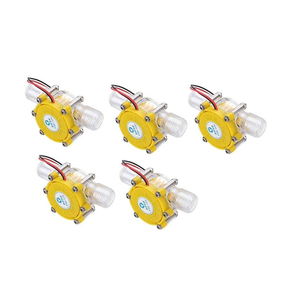 5pcs Water Flow Generator Turbine Generator Hydroelectric Micro Hydro Generator 1/2 Inch Portable Water Charger 10W (12V)