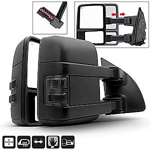 ACANII - For 1999-20 07 Ford F250/F350/F450 SuperDuty Telescoping Power Heat SMOKE LED Signal Towing Mirrors Left+Right