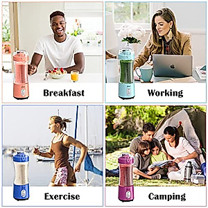 Personal Size Blender Smoothies and Shakes, Aoozi Portable Blenders, Mini Blender USB Rechargeable, Handheld Blender Sports,Travel and Home (Orange)