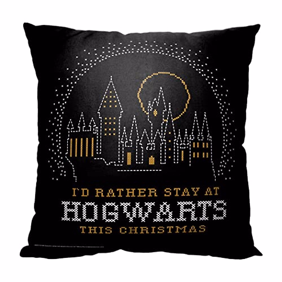 Northwest Harry Potter Pillow, 18" x 18", Hogwarts Christmas Woven Style